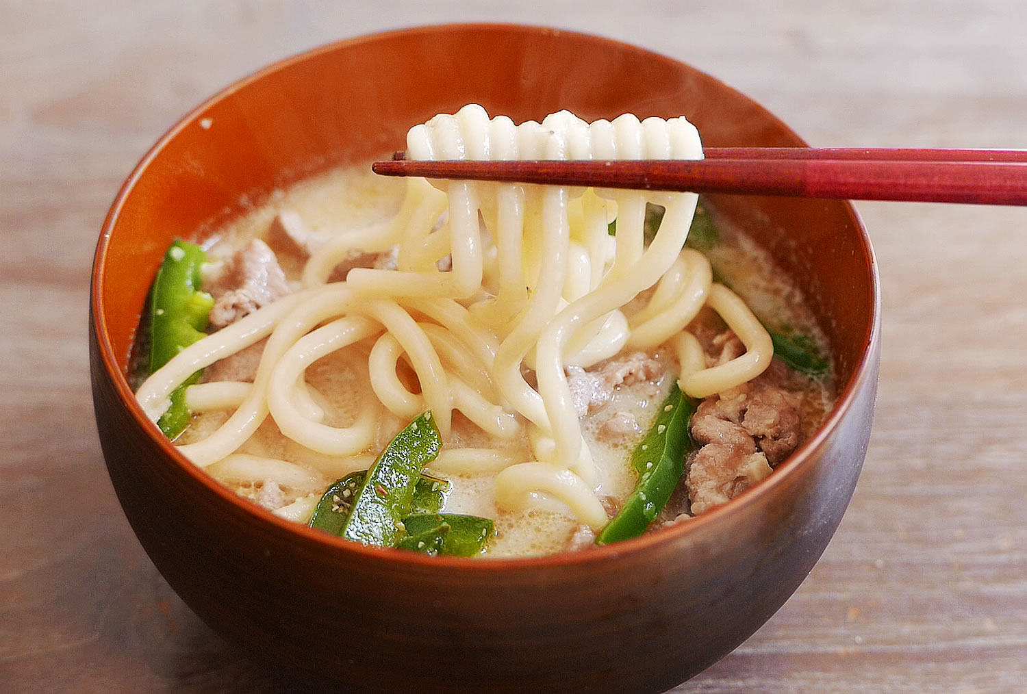Milky Tonkotsu Udon with Soy Milk | Dans la lune